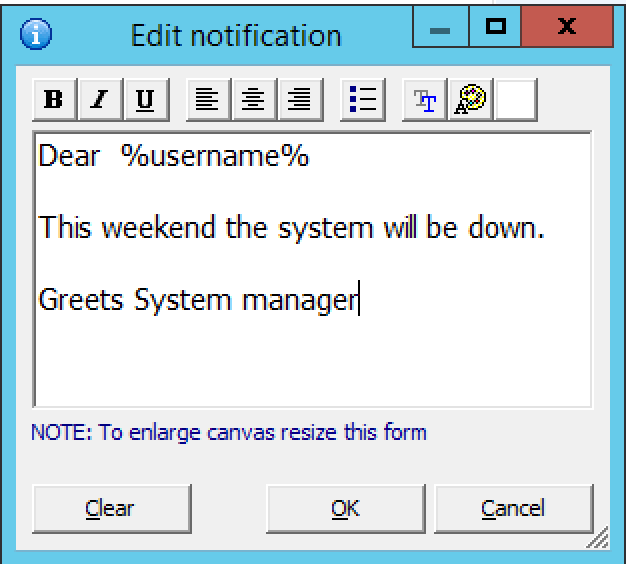 Create a user/maintenance notification in RES ONE Workspace - Workspace ...